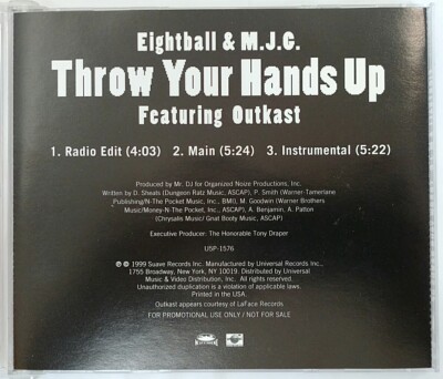 (CD) Eightball & M.J.G. Feat OutKast – Throw Your Hands Up, Promo U5P ...