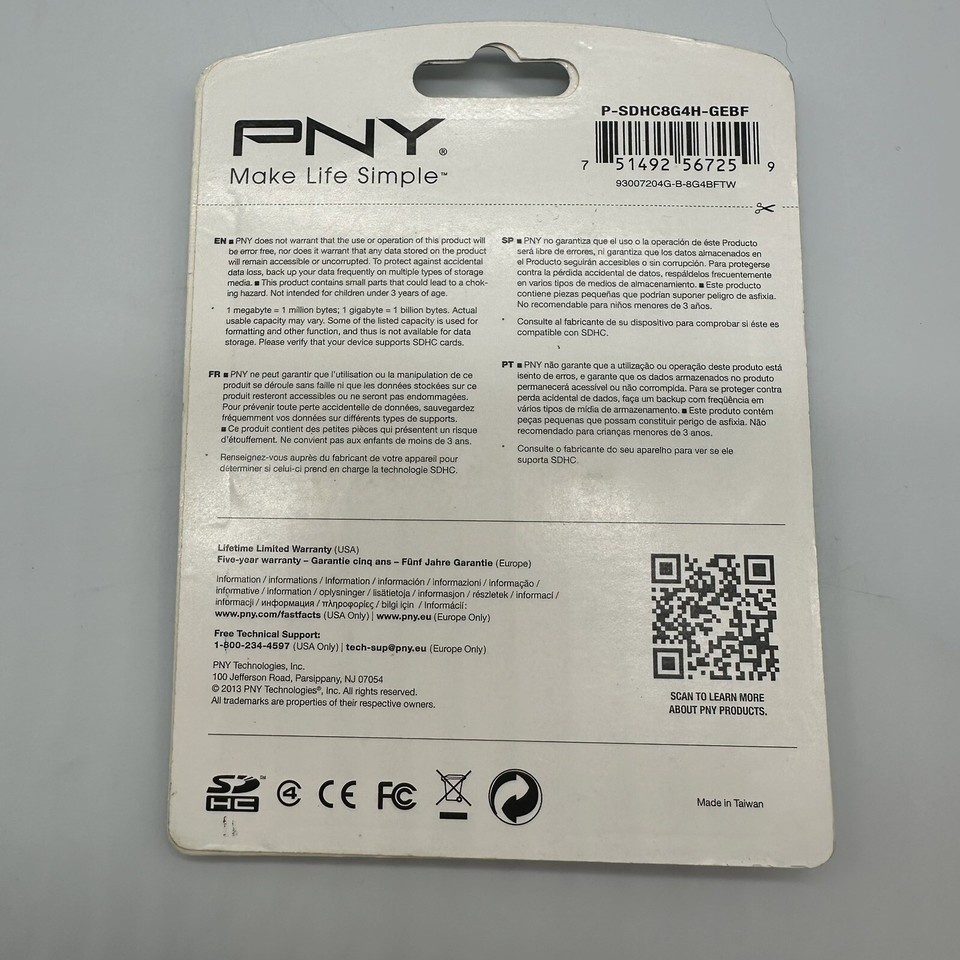 PNY 8 GB SDHC , memory card-1.5hr HD VIDEO, P-SDHC8G4H-GEBF | eBay