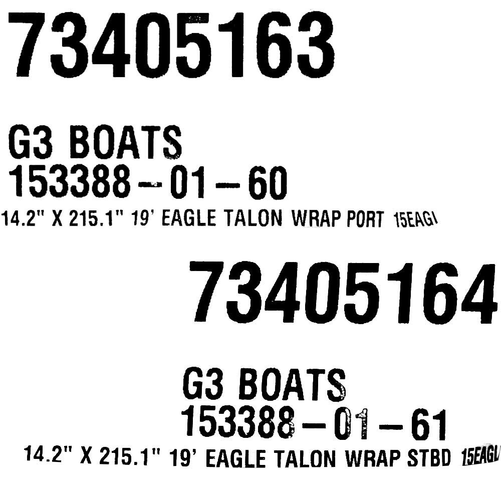 G3 Boat Wrap Decals 73405163 | 2015 Eagle Talon 215 Inch (Set of 2) | eBay