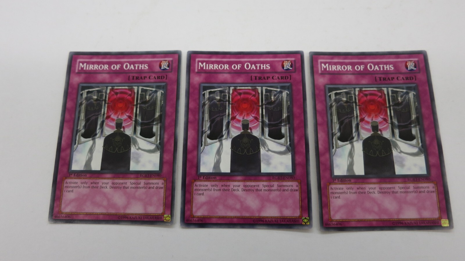3x MIRROR OF OATHS TRAP CARD 1ST EDITION RGBT-EN080 COMMON YUGIOH NM | eBay