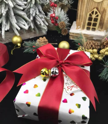 3M 38mm Plum Red Double Faced Satin Ribbons Gold Trims Precise/ Final ...