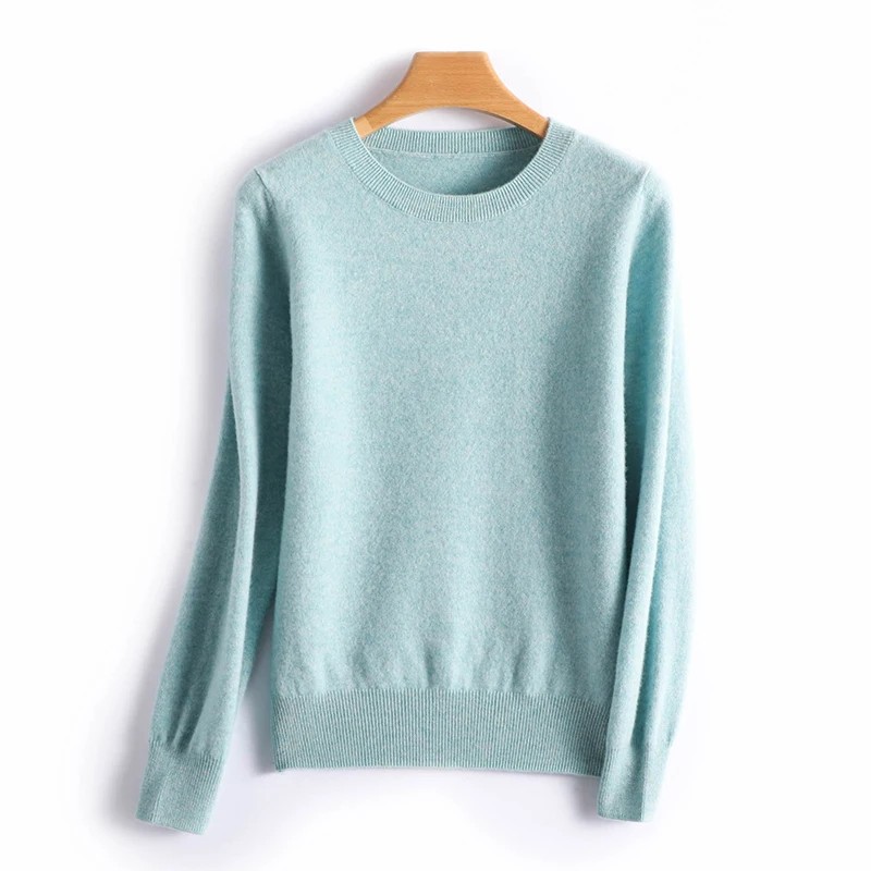 Autumn And Winter Cashmere Sweater Women's Crew Neck Pullover Casual ...