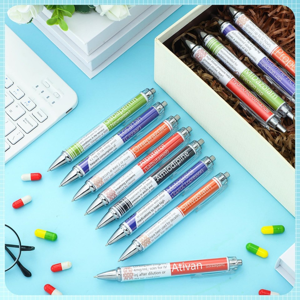 24 Pcs Pharmacy Pens Nurse Medication Pens Funny Pharmacy Drug ...