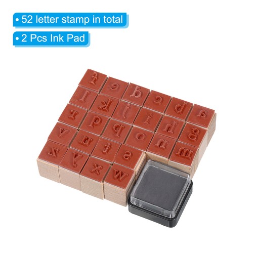 1 Set Letter Stamps Wood Rubber Stamp, Character a to Z Alphabet Stamps ...