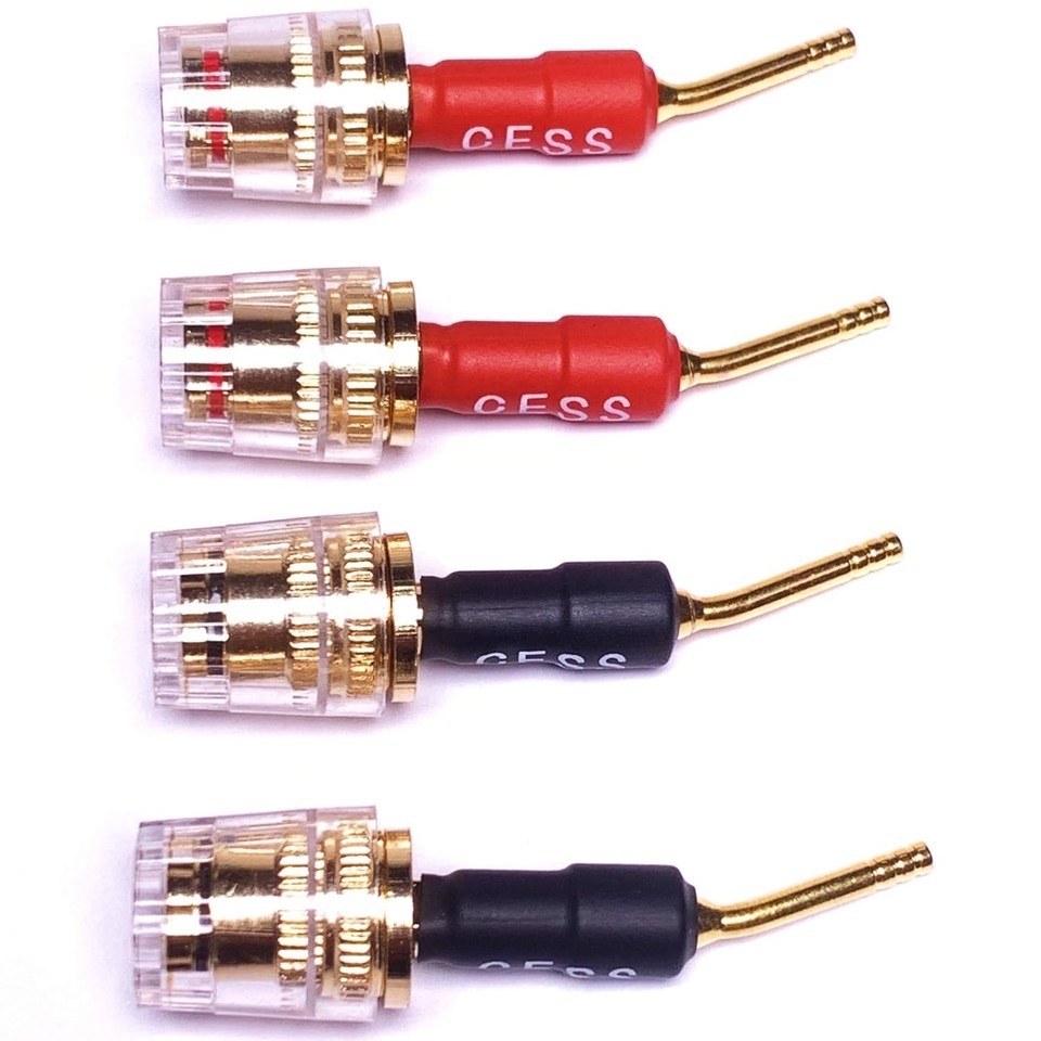 CESS-162 Pin Banana Plug to 4mm Female Banana Jack/Speaker Wire, 4 Pack ...