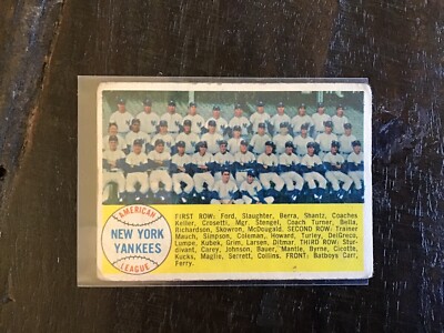 1958 Topps - Third Series Checklist #246 New York Yankees | eBay