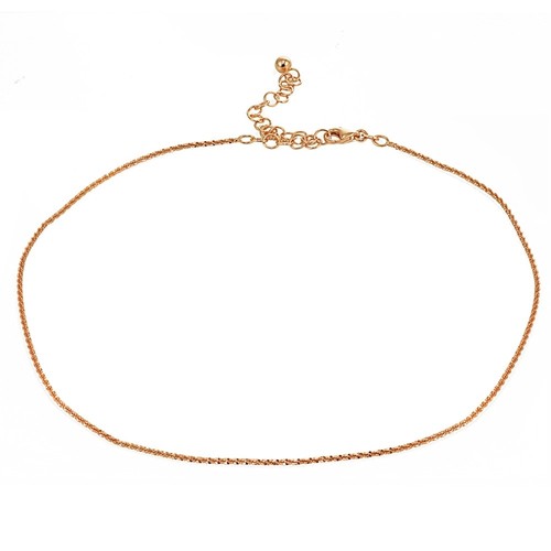 Mirror Twist Rope Italian Chain Choker Necklace in Rose Gold Plated 925 ...
