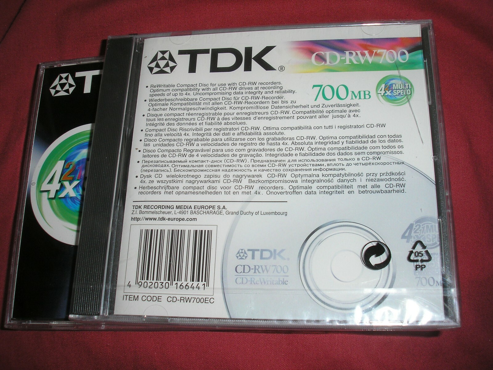 TDK Rewritable CD-RW 700MB 80mins Multi Speed Blank CD's NEW. Set of 2 ...