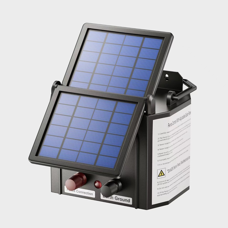 Solar Electric Fence Energiser 12v Battery Powered 0.35J 10km Horse ...