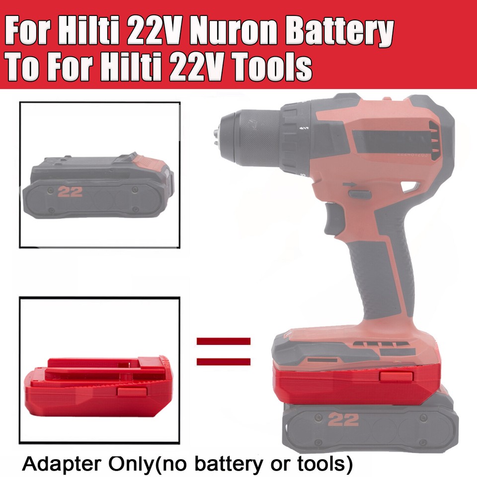 1x Adapter For Hilti 22V Nuron Lithium-Ion Battery To For Hilti 22V Old ...