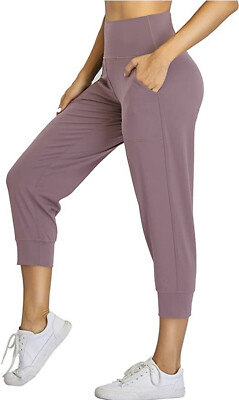 NWT $29 SIZE XSMALL LAVANDER MIST OALKA Womens' Capri Joggers High ...