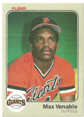 MAX VENABLE SAN FRANCISCO GIANTS #275 - FLEER NM-MT 1983 | eBay