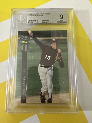 DEREK JETER 1992 Classic Four Sport Draft #231 Yankees Rookie RC BGS 9 ...
