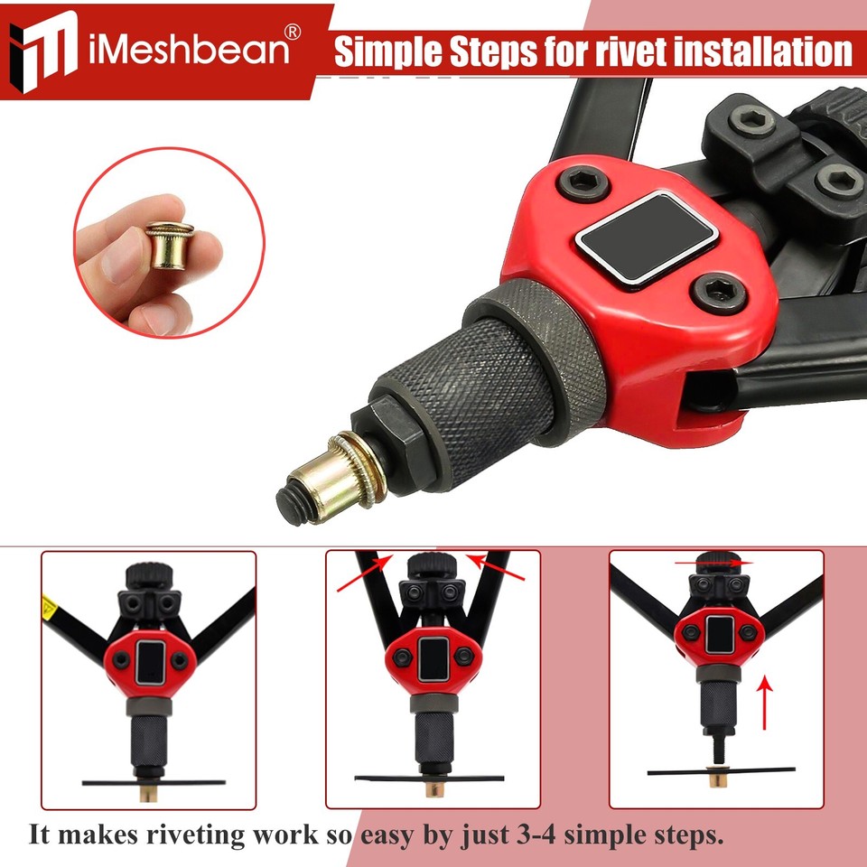 Rivet Gun Kit Rivnut Thread Setting Tool Nut Setter NutSert Metric SAE ...