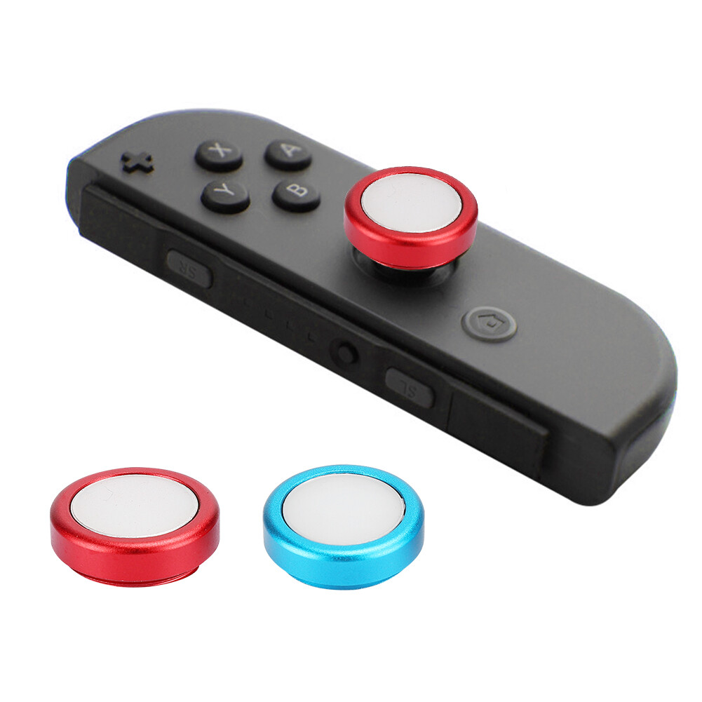 (1 Blue 1 Red)2PCS Silicone Gel Button Cap Soft Silicone Thumb Grip ...