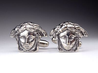 Versace Silver Medusa Icon Cufflinks Unisex Adults Accessories Material ...