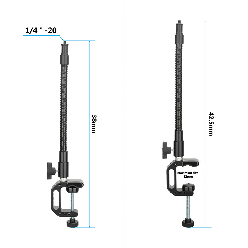 CAMVATE Flexible Metal Gooseneck Arm Holder with Clamp & Lock-grip ...