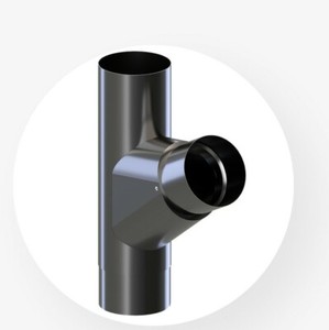 Metal Gutter TEE 130mm . STEEL . Anthracite and Black | eBay