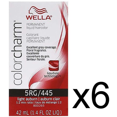 SALON HAIR WELLA COLOR CHARM PERMANENT DYE LIQUID 5RG/445 LIGHT AUBURN ...