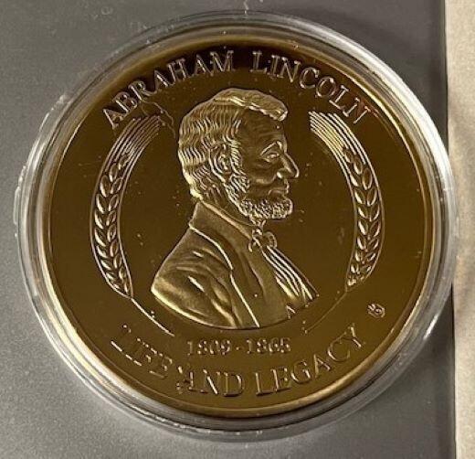 American Mint LIFE AND LEGACY Coin - Abraham Lincoln Gettysburg Address ...