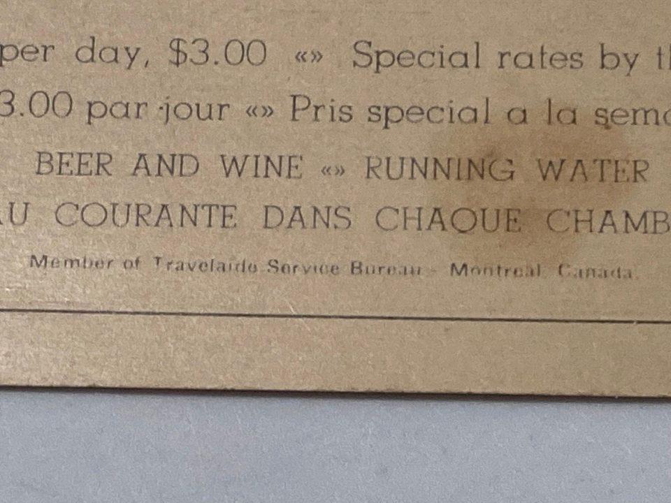 GASPE Quebec 1940s Carleton-Sur-Mer WILFRED HOTEL Real Photo Ad Trade ...