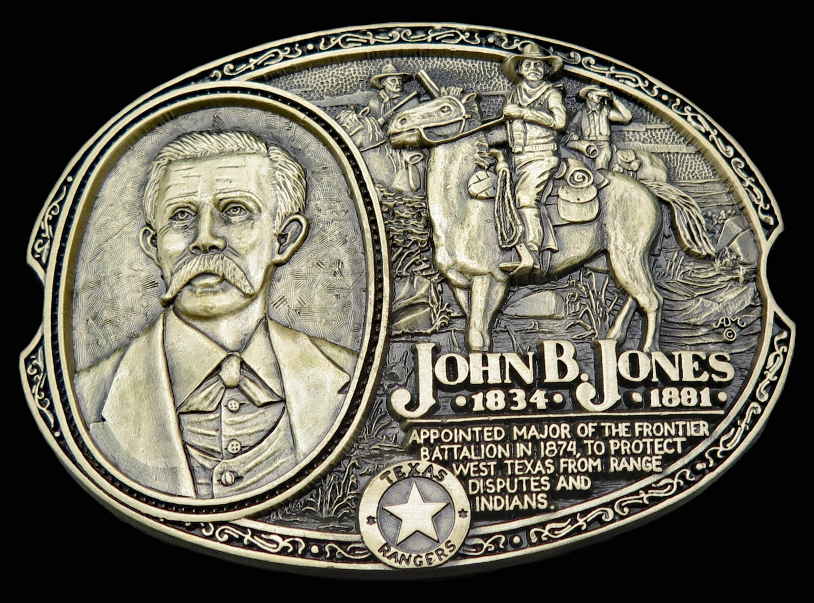 John B Jones Texas Rangers Lawmen Old West Brass Vintage Belt Buckle | eBay