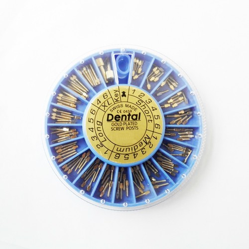 120Pc/Box Dental Endodontic Screw Posts Gold Plated Conical Tapered ...