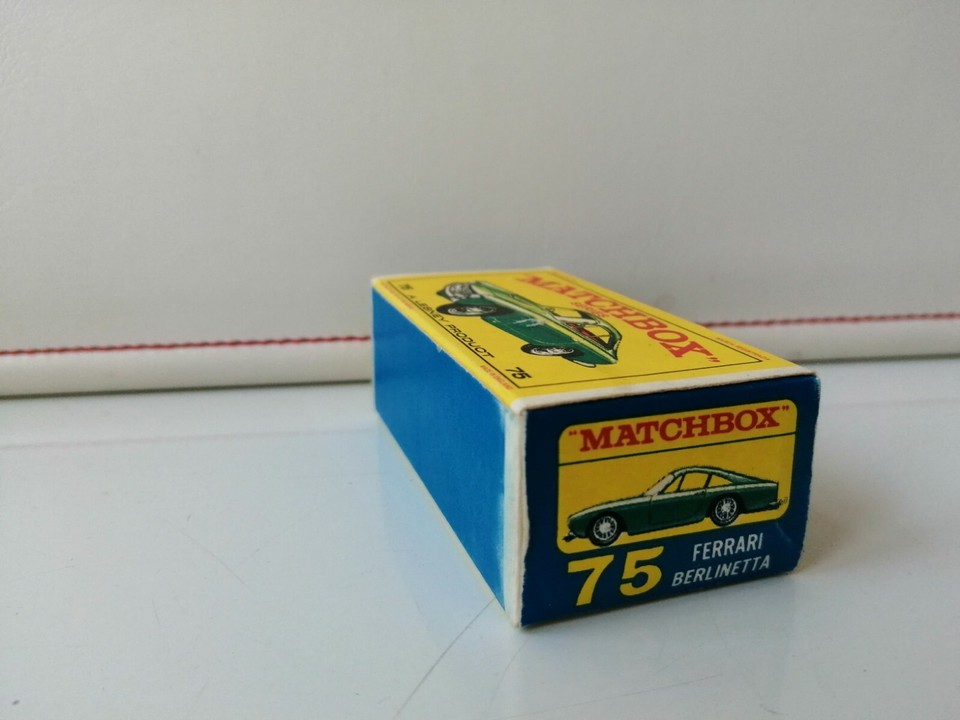 Vintage MATCHBOX original box.No.75.Ferrari Berlinetta. EMPTY BOX ...