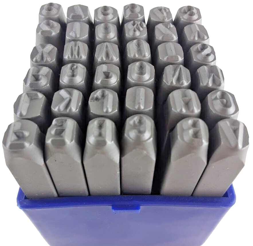 36 Pc. 5mm 3/16" Letter & Number Steel Stamp Punch Die Set w/ Case | eBay