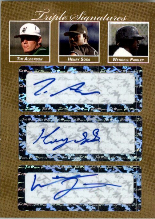 2008 Tim Alderson * Henry Sosa * Wendell Fairley Autograph Rookie GOLD ...