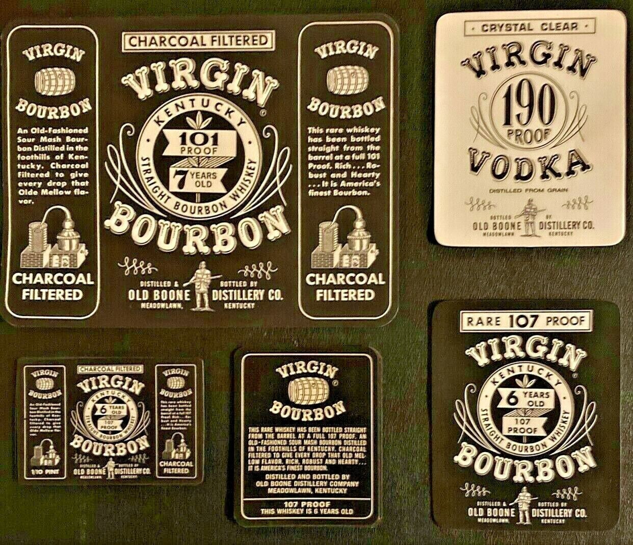 Lot of 25 Vintage Kentucky/Whiskey/Vodka/Gin & 5 Virgin Bourbon Labels ...