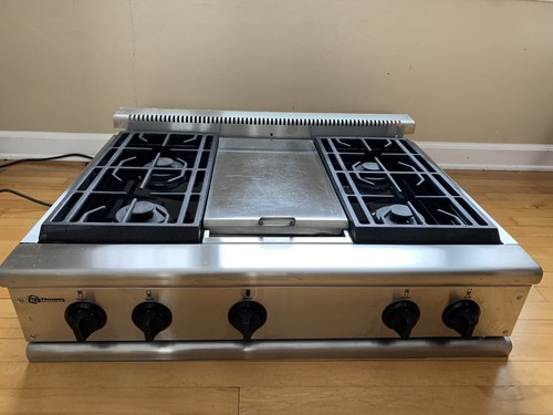 GE Monogram 36" Stainless Commercial Gas Cooktop Pro Style & Grill ...