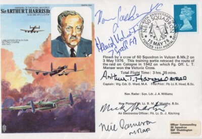 RAF cover signed by Dambuster pilot Micky Martin & Arthur Harris ...