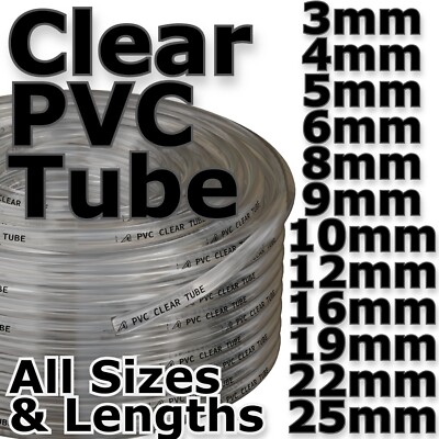 PVC Clear Plastic Flexible Hose Pipe Tube Fuel Safe Water Car Oil Air ...