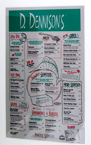 1994 Livonia Michigan D. Dennison's Seafood Restaurant Vintage Menu ...