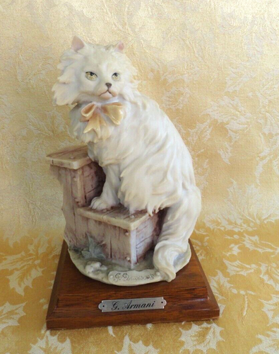Vintage 1983 G Armani Cat on Steps Figurine Signed Florence Italy | eBay