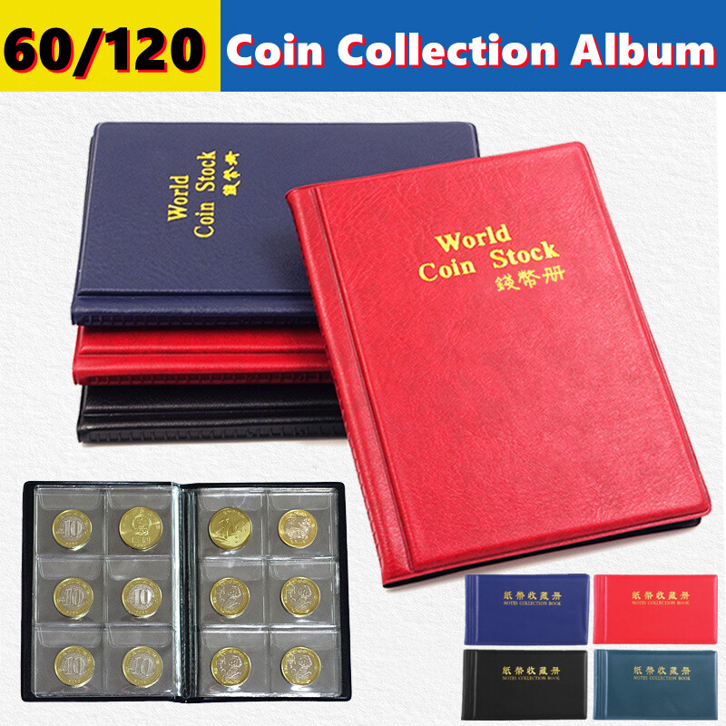 60/120 Coin Album Book Folder For Storage Collection Collecting Money ...