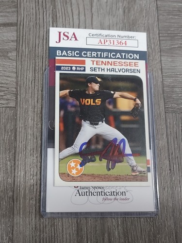 SETH HALVORSEN 2023 ROOKIE LEAGUE AUTO. JSA CERTIFIED. LIST 2. | eBay