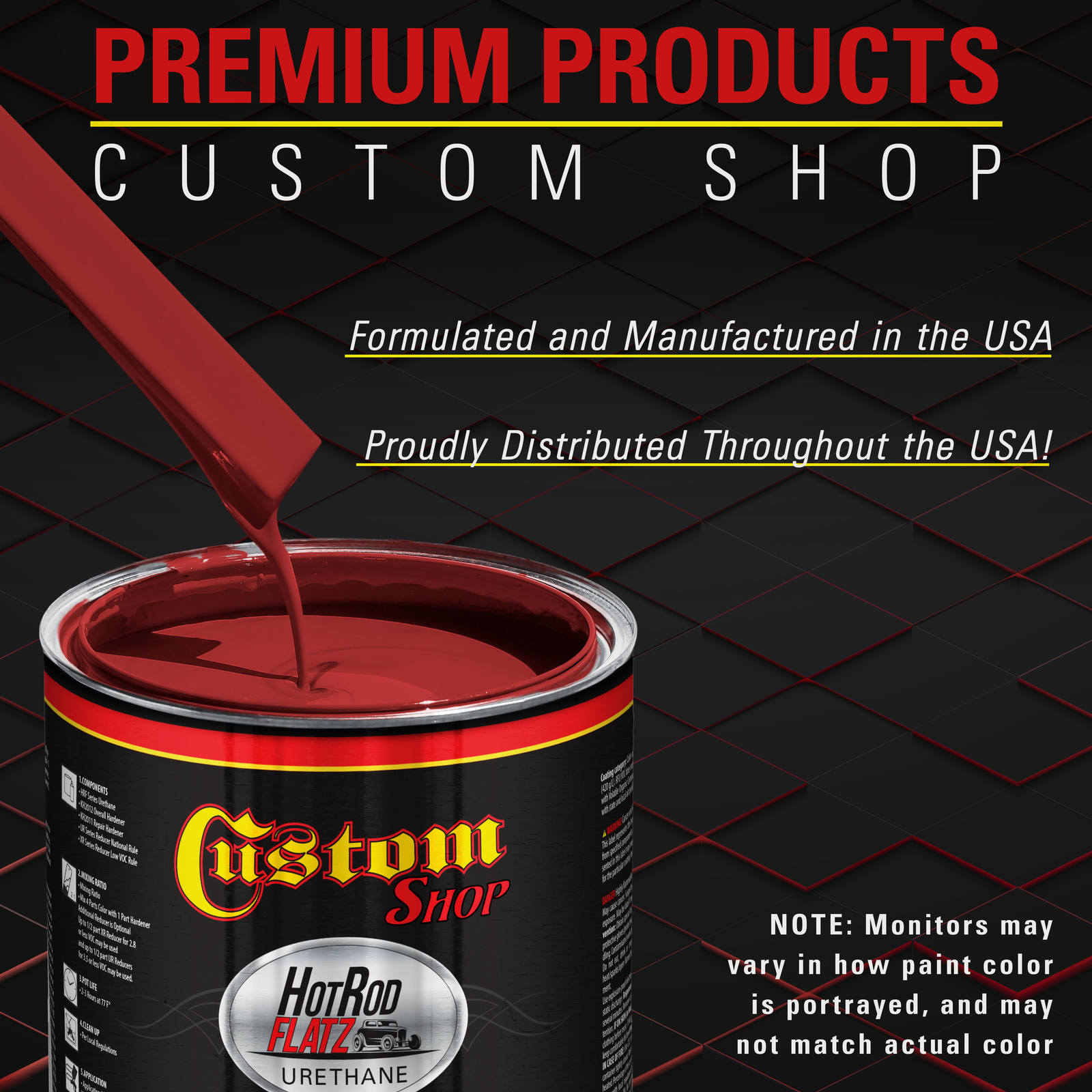 HOT ROD FLATZ Candy Apple Red Gallon Kit URETHANE Flat Auto Car Paint ...