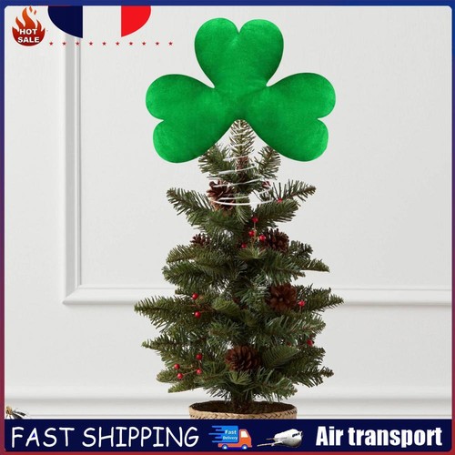 # St Patricks Day Tree Topper Green Plush Shamrock with Metal Base for ...