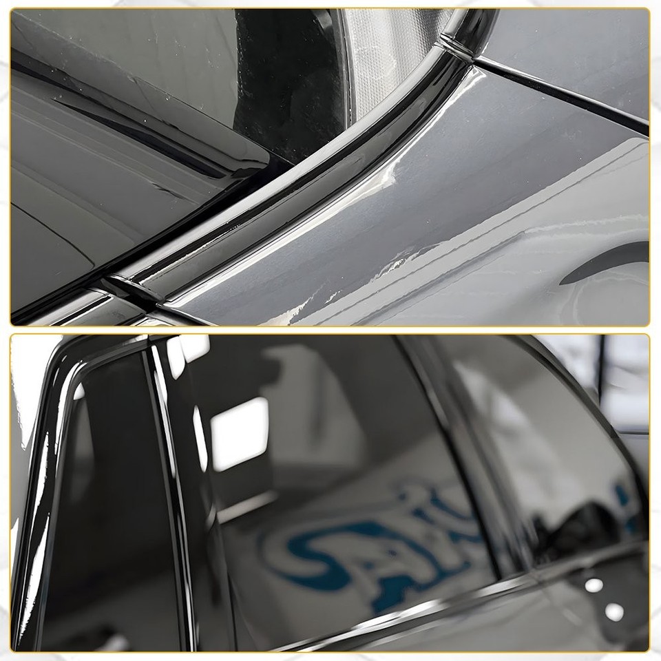 2PCS Car De-Chroming Vinyl Wrap+Spreader 10M*3CM 394*1IN Gloss Black ...