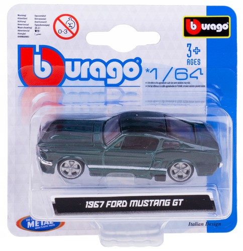 Bburago 1967 Ford Mustang GT Green 1:64 Scale 3 Inch US IMPORT DUTIES ...