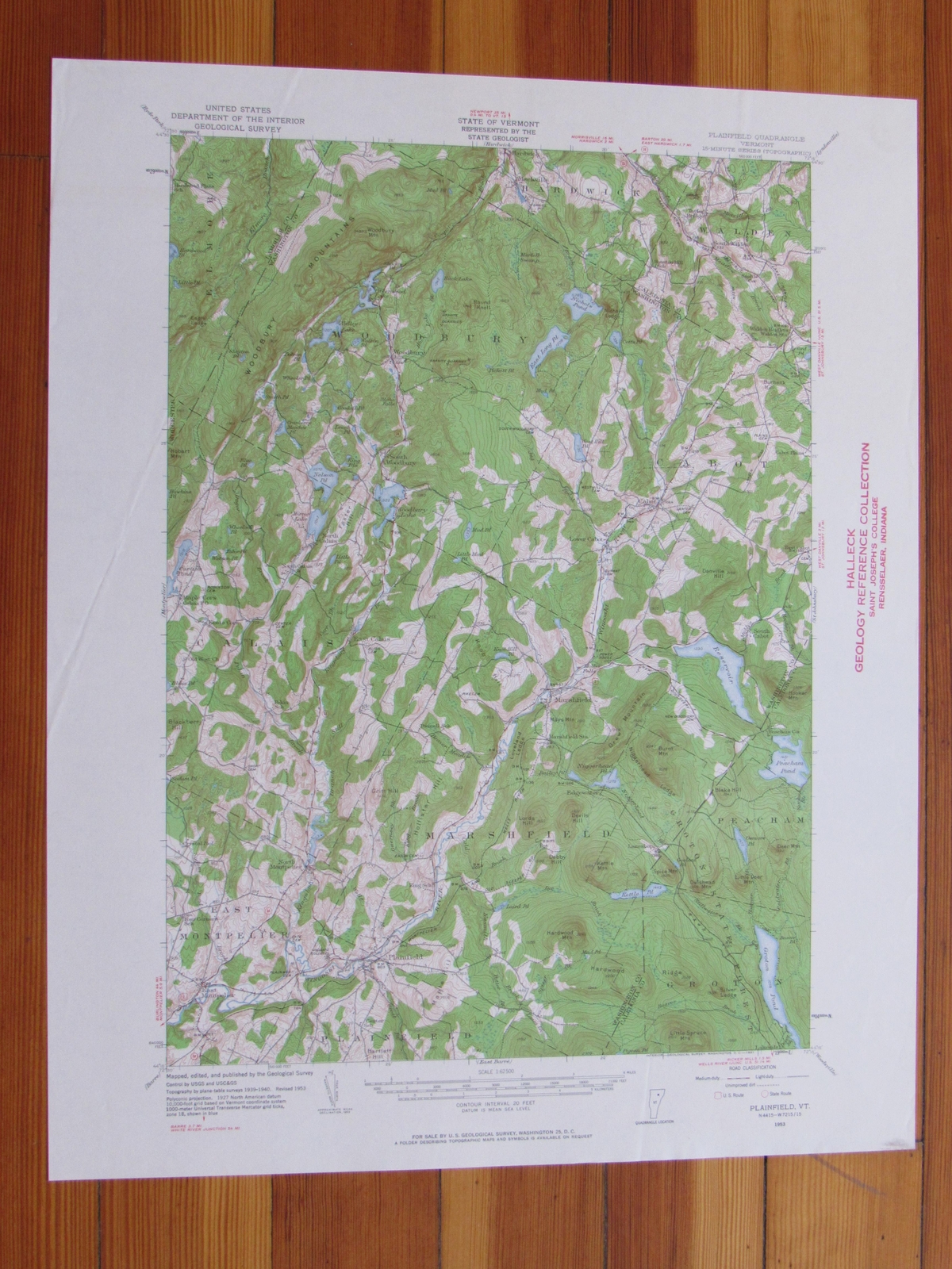 Plainfield Vermont 1961 Original Vintage USGS Topo Map | eBay