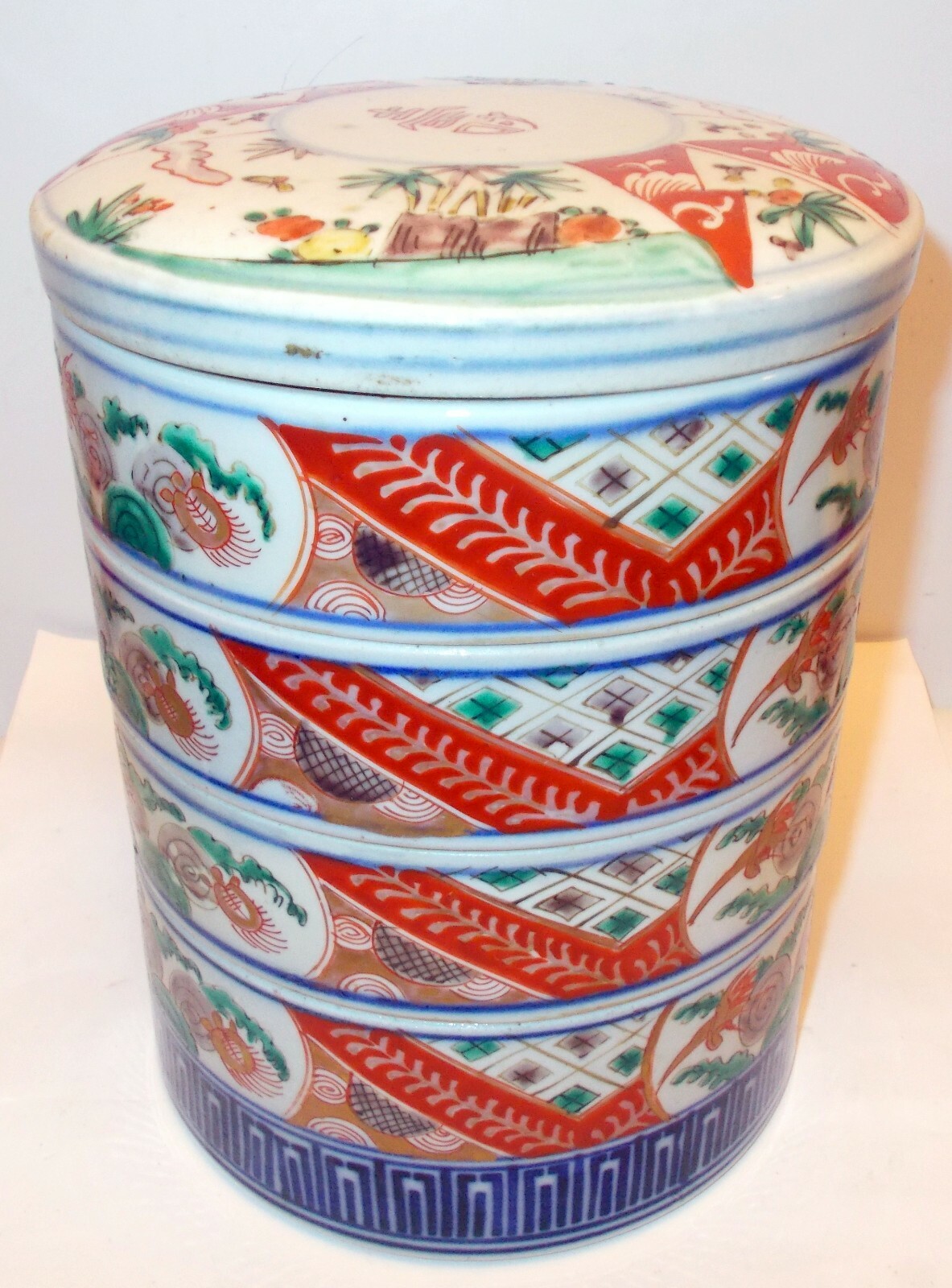 Antique JAPAN IMARI KUTANO Porcelain BENTO Jubako LUNCH BOX Stacking ...