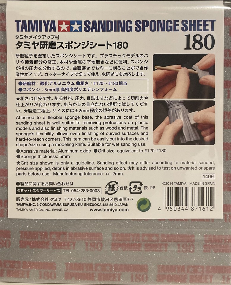 Tamiya 87161, sanding sponge sheet 180 grit. | eBay