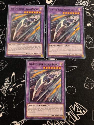 Yugioh - Red-Eyes Black Dragon Sword DLCS-EN063 NM 1st ed Common x3 | eBay