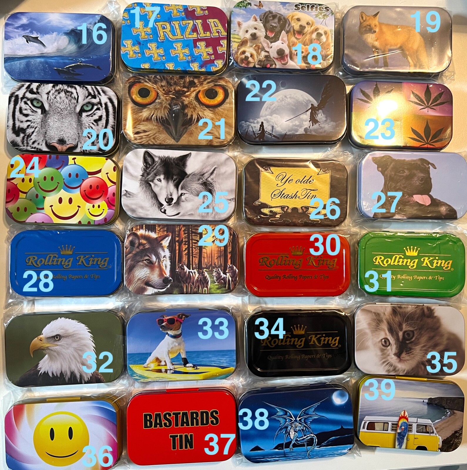 1 OZ TOBACCO TIN,PILL TIN,BAIT TIN,SEWING TIN,BACCY TIN,STASH CAN ...