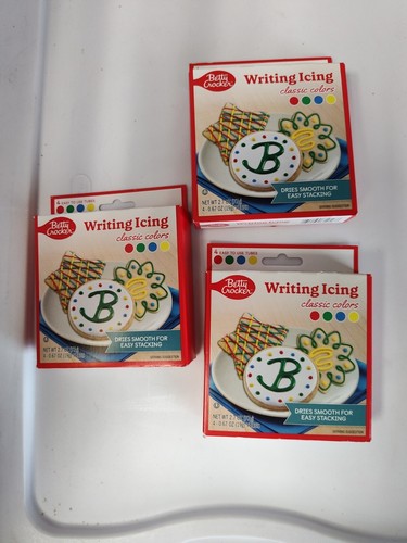 3 Box Betty Crocker Writing Icing Classic Colors • Cake Cookie ...