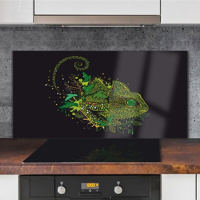 Abstract Chameleon Animal Kitchen Printed Splashback Toughened Glass ...