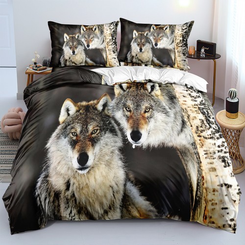 Wild Snow Wolf/Doona/Quilt/Duvet Cover/Animal/Bedspread Bed Set Single ...